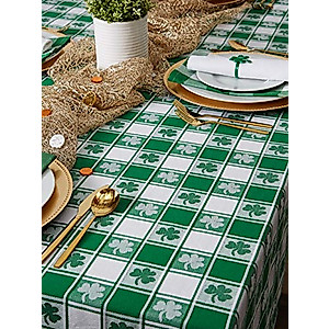 DII St. Patrick's Day Collection Tabletop, Tablecloth, 60x84, Shamrock Check