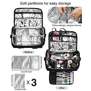 MONSTINA Professional Hairdressing Bag,Hairstylist Travel Bag,Cosmetics Beauty Hairdresser Bag with Shoulder Strap,Hair Makeup Salon Organizer Bag for Barber Insulation Material