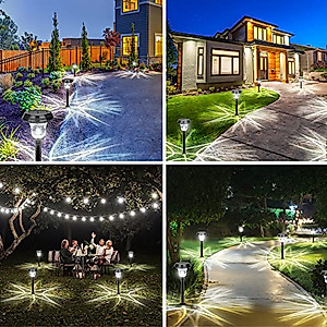 deleis Solar Outdoor Pathway Lights, Solar Lights Outdoor Decorative for Yard, Rotating Solar Garden Lights Solar Powered Waterproof, Solar Yard Lights Outdoor Solar Powered for Walkway Path