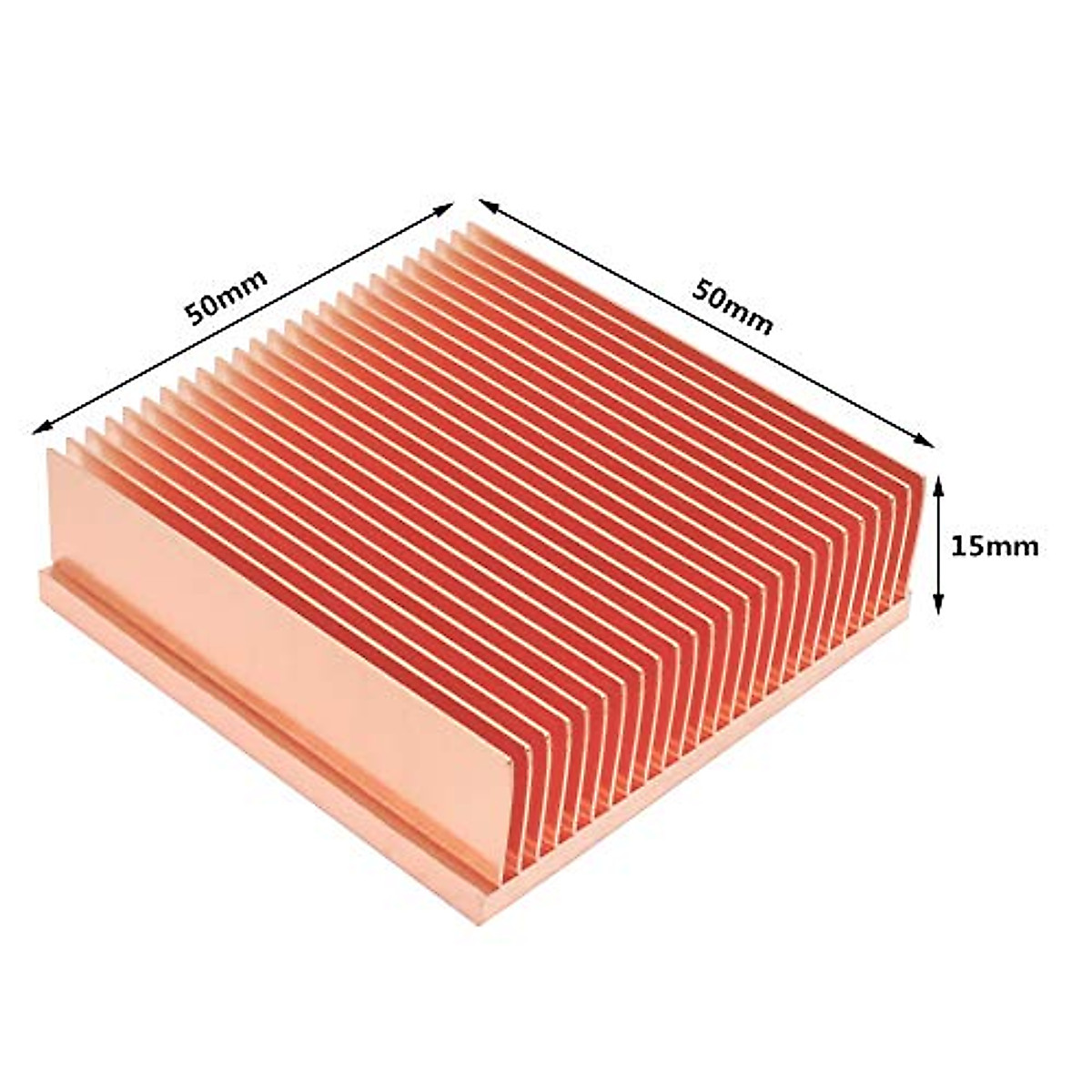 Pure Copper Skiving Fin Heatsink 50mm x 50mm x 15mm/ 1.96 x 1.96 x 0.59 inches for Electronic Chip Led Cooling
