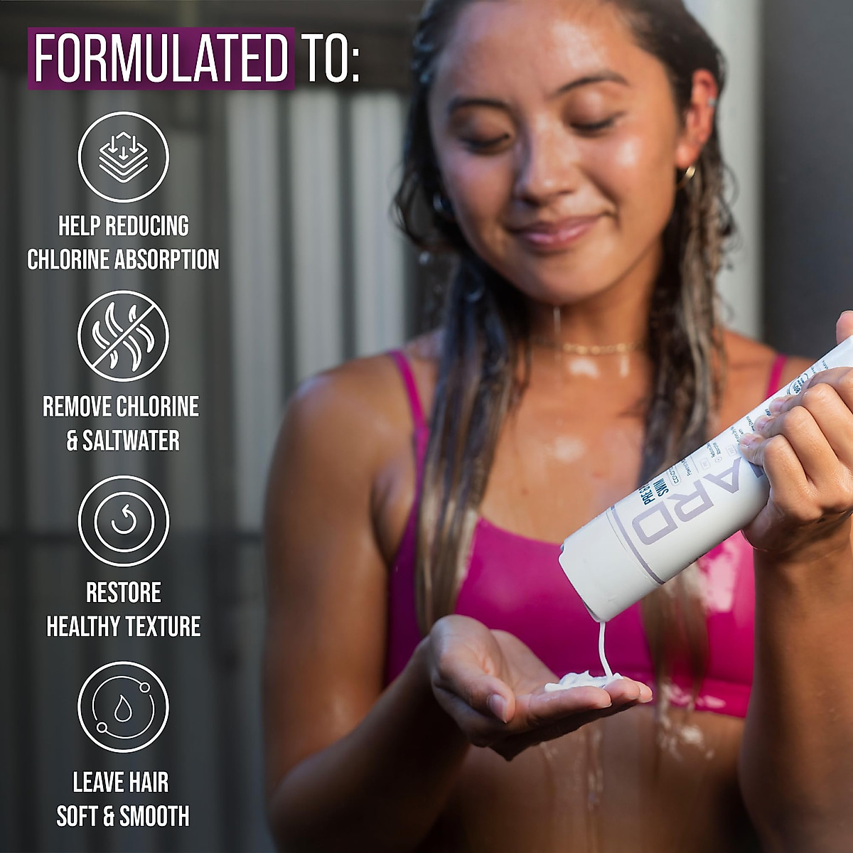 TRIHARD Premium Swim Conditioner | Pre & Post Chlorine Defense | Luxurious Hair Nourishment