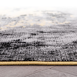 Rugshop Contemporary Abstract Splash Non Shedding Soft Ideal for Living Room,Bedroom,Kitchen Area Rug 5' x 7' Yellow