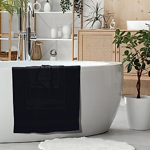 Elvana Home Ultra Soft 6 Pack Cotton Towel Set, Contains 2 Bath Towels 28x55 inch, 2 Hand Towels 16x24 inch & 2 Wash Coths 12x12 inch, Ideal for Everyday use, Compact & Lightweight - Black