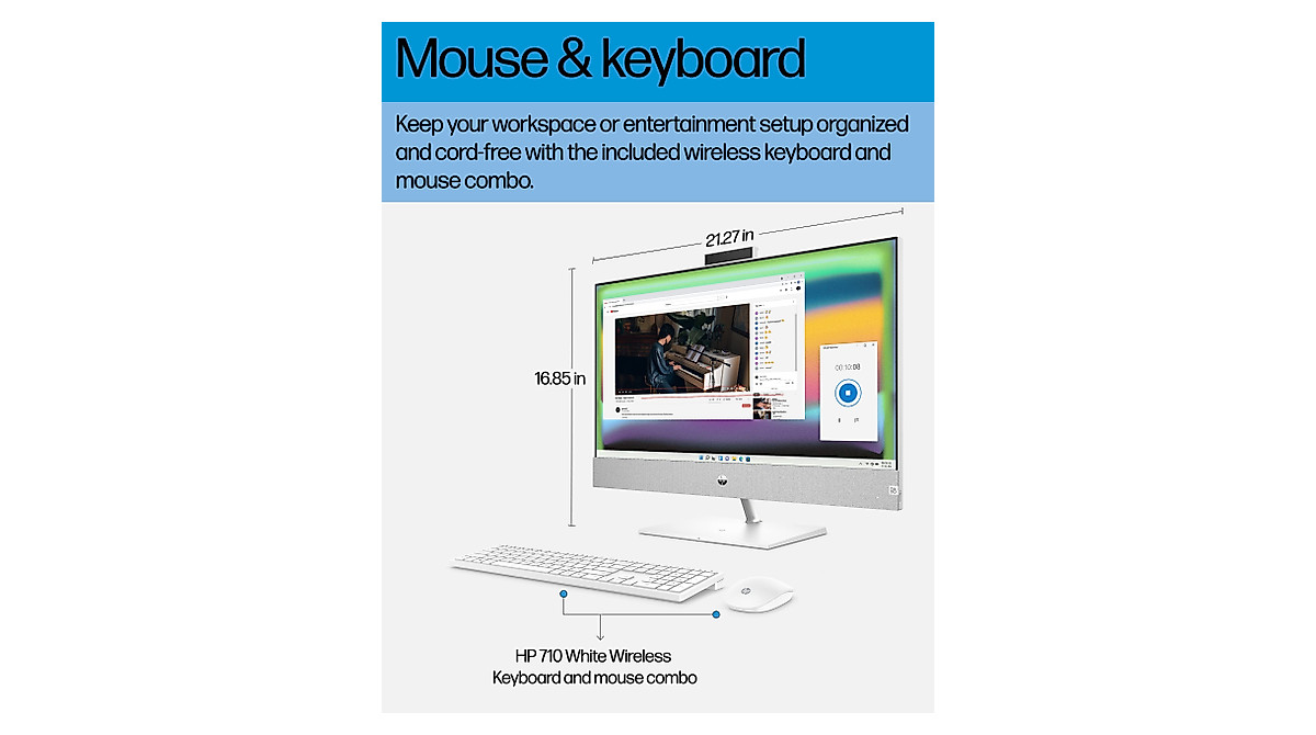 HP Pavilion All-in-One PC with 12th Gen i7 - 27-inch Touchscreen