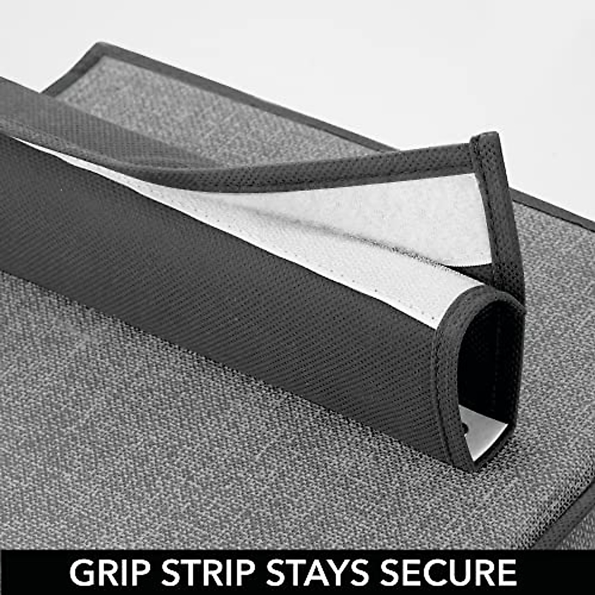 mDesign Fabric Over Rod Hanging Closet Storage Organizers, Includes a Wide 6-Shelf Sweater Organizer, and a Narrow 10-Shelf Shoe Rack - Textured Print - Set of 2 - Charcoal Gray/Black