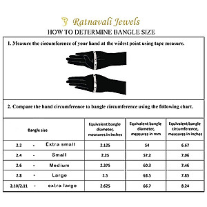 Ratnavali Jewels CZ Zirconia Gold Tone Red Green Blue Bollywood Wedding Indian Bangles Jewelry Women