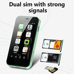 Mini Smartphone Soyes XS13 2.5Inch Touch Screen 1GB RAM 8GB ROM Android 6.0 3G WCDMA Camera GPS WiFi Bluetooth Student Pocket WiFi Mobile Phone Unlocked Cellphone (Black)