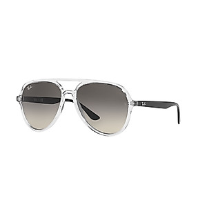 Ray-Ban RB4376 Aviator Sunglasses, Transparent/Grey Gradient, 57 mm