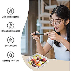 Goiio 200 Pcs Clear Plastic Take out Containers, in Disposable Clamshell Dessert Container with Lid, for Salads, Sandwiches, Hamburgers