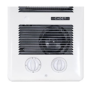 Cadet Com-Pak Bath Electric Wall Heater Complete Unit with Thermostat and Timer (Model: CBC103TW, Part: 65101), 3415 BTU, 240/120 Volt, 1000 Watt, White