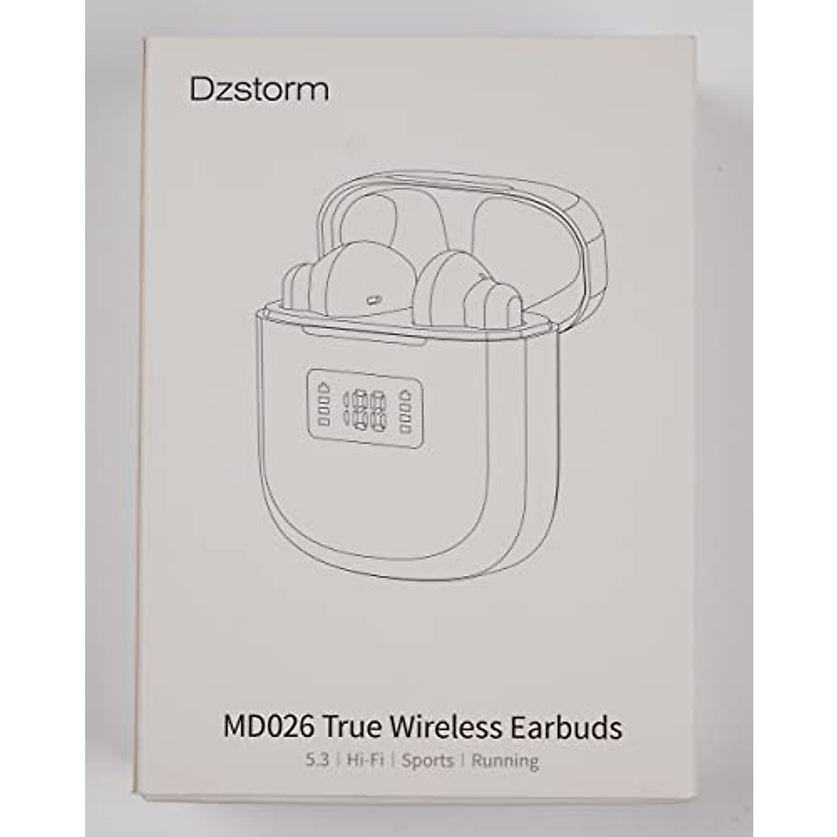 Wireless Earbud Bluetooth 5.3 Headphones, 4 Mic Call Noise Cancelling Wireless Ear Bud with LED Display, 25H Playtime Wireless Earphones, Waterproof Sport Headphones in Ear Buds for Android iOS