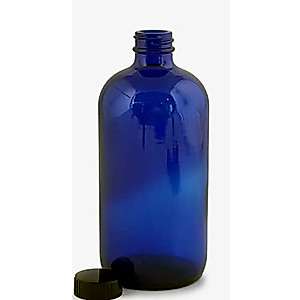 Vivaplex, 12, Cobalt Blue, 16 oz Glass Bottles, with Lids