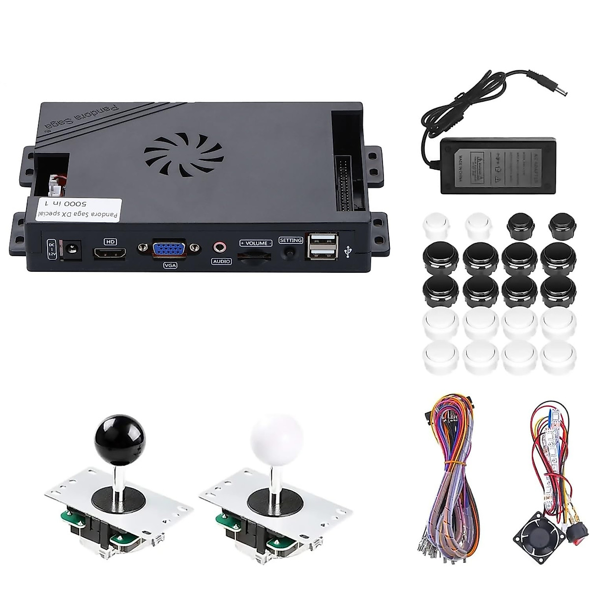 5000 in 1 - Pandora Box DX Special Version Arcade Board Full DIY KIT Up to 4 Players DIY Kit Support Download Games with Buttons Harness Cable