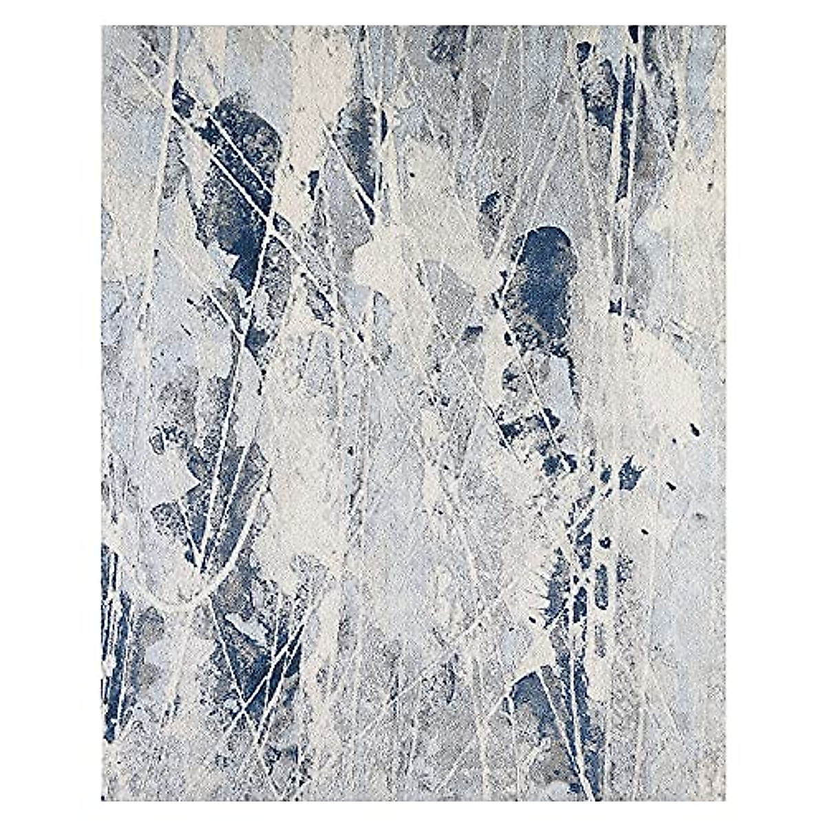 Edenbrook Area Rugs for Living Room - Navy and Cream Distressed Area Rug -Low Pile for High Traffic Areas, 5x8