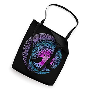 Tree of Life Cresent Moon Phases Mandala Yoga Gift Tote Bag