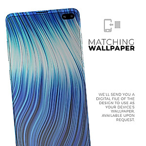 DesignSkinz Blue Vector Swirly HD Strands Protective Vinyl Decal Wrap Skin Cover Compatible with The Samsung Galaxy S20 (Screen Trim & Back Glass Skin)