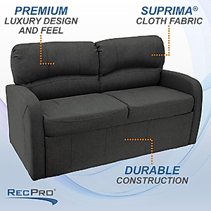 RecPro 65" Jack Knife RV Sleeper Sofa with Arms | RV Furniture | Zero Wall Hugger | Cloth (Fossil)