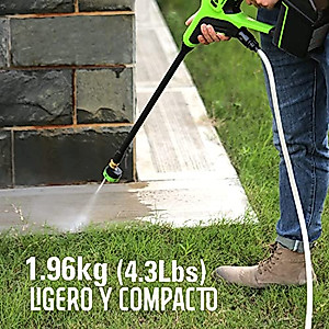 Greenworks 24V (600 PSI) Portable Power Cleaner, 4.0Ah USB Battery and Charger Included