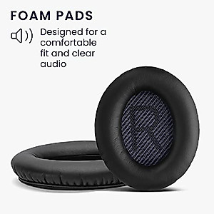 kwmobile Ear Pads Compatible with Bose Quietcomfort 35 35II 25 15 / QC35 QC35II QC25 QC15 Earpads - 2X Replacement for Headphones - Black
