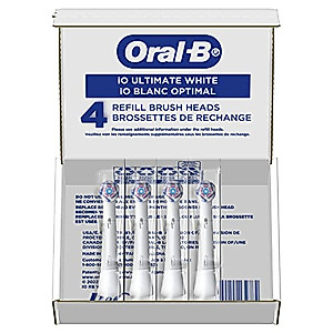 iO Series Ultimate White Replacement Brush Head for Oral-B iO Series Electric Toothbrushes, White, 4 Count