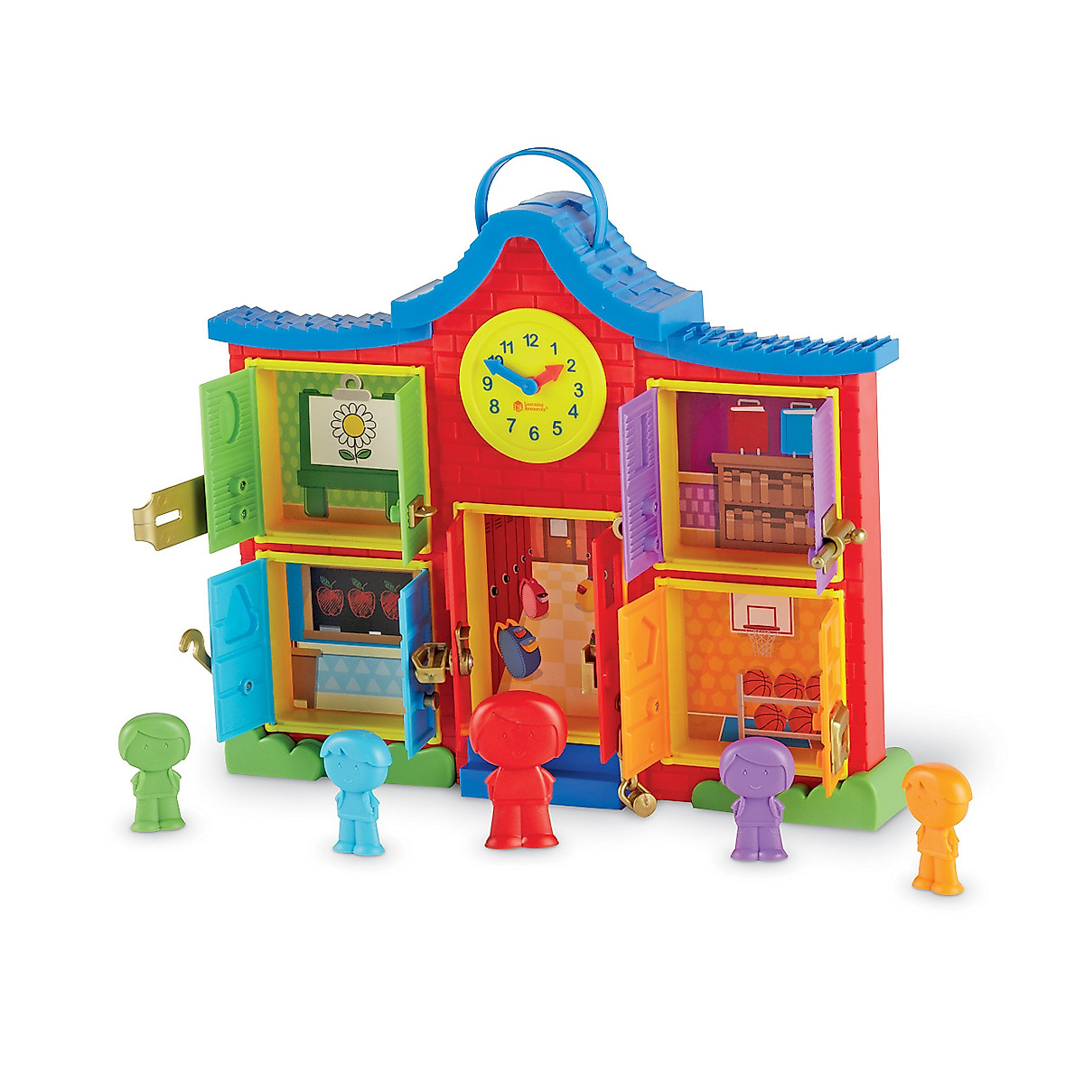 Learning Resources Latch & Learn School House, Fine Motor Toy, Develops social skills, Educational Toddler Toys, 6 Pieces, Ages 3+
