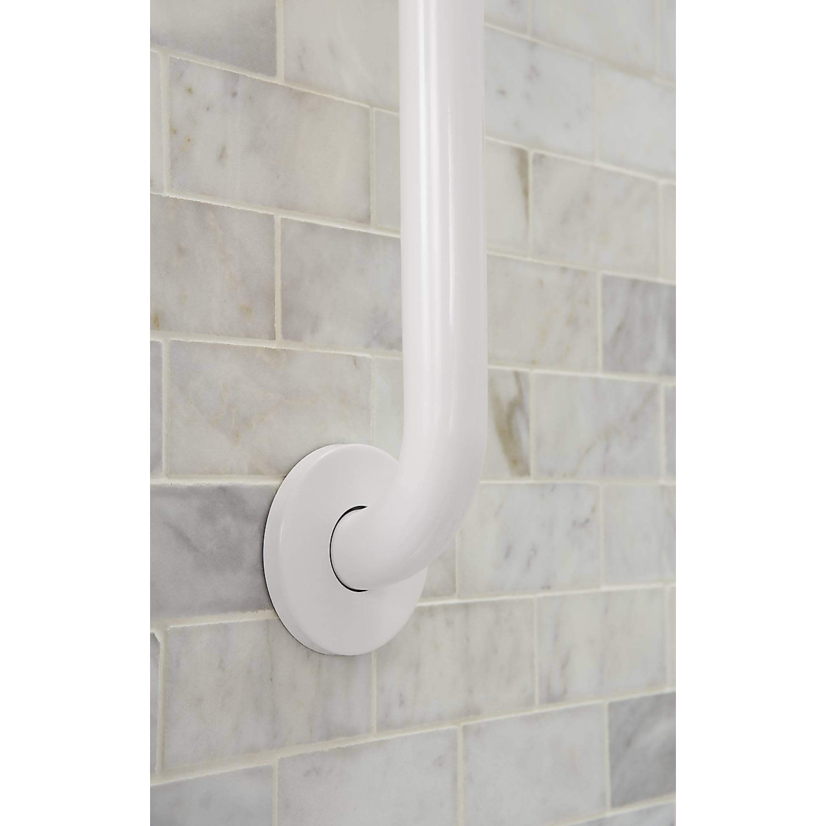 Moen Bathroom Safety 24-Inch Shower Grab Bar with a Slip-Resistant Peened Texture and Concealed Screws for Handicapped or Elderly, R8724P