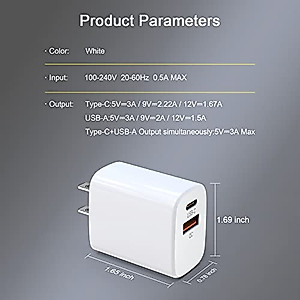 2 Pack 20W USB C Fast Charger Dual Port Wall Charger Block iPhone Charger QC+PD3.0 USB C+A for iPhone 14 Plus 14 Pro Max 13 12 Pro Max Mini 11 XS XR X, iPad Pro Air 10 9 8 7
