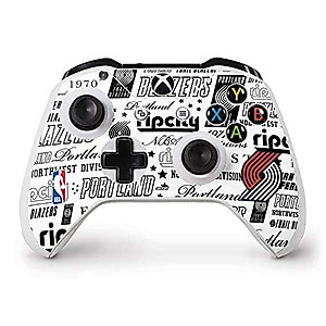 Skinit Decal Gaming Skin compatible with Xbox One S Controller - Officially Licensed NBA Portland Trail Blazers Historic Blast Design