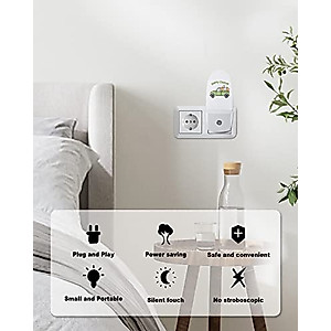 Plug-in LED Night Light with Auto Light Sensor - Popsicle Shape Nightlight Baby Night Lights for Hallway Bedroom Kids Room - Happy Easter Green Plaid Truck with Bunny and Easter Eggs