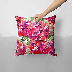 iiRov Tropical Hydrangea Flowers - Custom Decorative Home Decor Indoor or Outdoor Throw Pillow Cover Plus Cushion Set for Sofa, Bed or Couch (Pillow CASE Cover Plus Cushion)