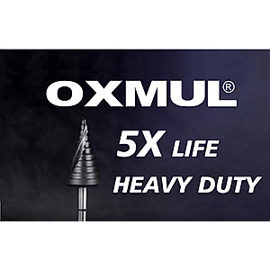 OXMUL M35 Step Drill Bit for Metal, 1/4" to 1-3/8", Cobalt Bits, Heavy Duty for Stainless Steel, Metal, Aluminum, Copper, 6-Steps. 204
