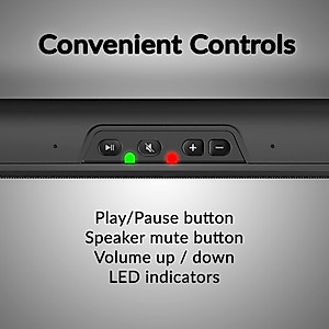 Cyber Acoustics USB Speaker Bar (CA-2890) – Stereo USB Powered Speaker, Easily Clamps to Monitor, Convenient Controls