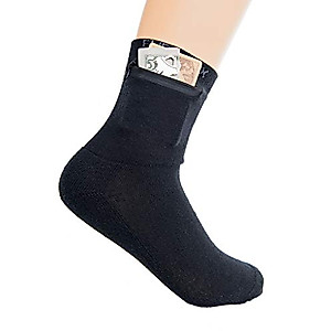 Flippysox Premium Socks with Patented Zipper Wallet - Comfortable Cotton Polyester Blend, Ethically Sourced, Ideal for Active People, Travelers, Concertgoers, Runners, Hikers, Bikers - Black Socks