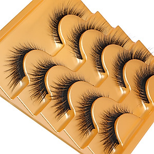 Eyelashes Wispy Fox Eye Lashes Look Like Lash Extension 15MM Natural Looking Fluffy Angel Lashes Pack 5 Pairs by Lanflower