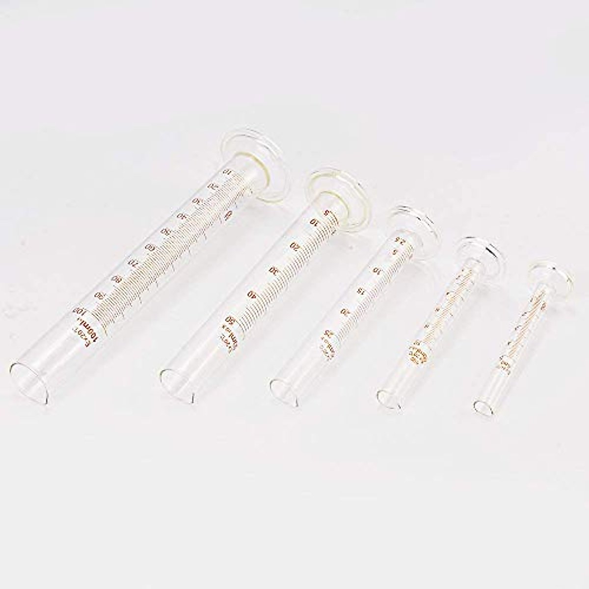 StonyLab Graduated Cylinder Set, 12 Pcs - Include 5 Borosilicate Glass Measuring Cylinders in 5 ml/10 ml/25 ml/50 ml/100 ml,3 Pipettes, 2 Stirring Rods & 2 Clean Brushes