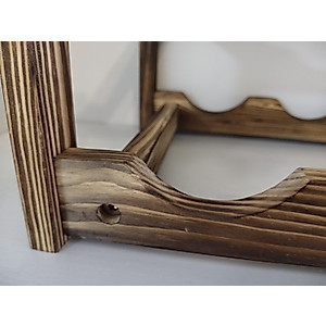 LoongZDD Easy-Install & Standalone 8-Bottle Wine Rack - Premium Carbonized Pine Wood, Two-Tier Design for Countertop, Home Kitchen Pantry, Versatile Wine Storage Solution