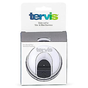 Tervis Made in USA Double Walled Slider Lid Insulated Tumbler Cup Keeps Drinks Cold & Hot, For 20oz or 12oz Stainless Steel