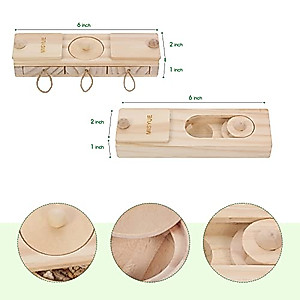 Misyue Guinea Pig Enrichment Foragingtoys, Hamsters Wooden Interactive Enrichment Toys, Treat Dispenser for Small Animal Funny Toys, for Bunny, Chinchillas, Hamsters, Rats and Gerbils（2pcs
