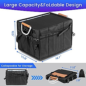 Ocooca Large Grill Caddy with Paper Towel Holder,Foldable Barbecue Picnic Caddy, Camping Set for Camping, Barbecue, Outdoor Parties, RV