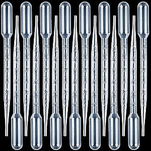 WangJia 3ml Plastic Transfer Pipettes Eye Dropper Pack of 30 - Dropper Makeup Tool