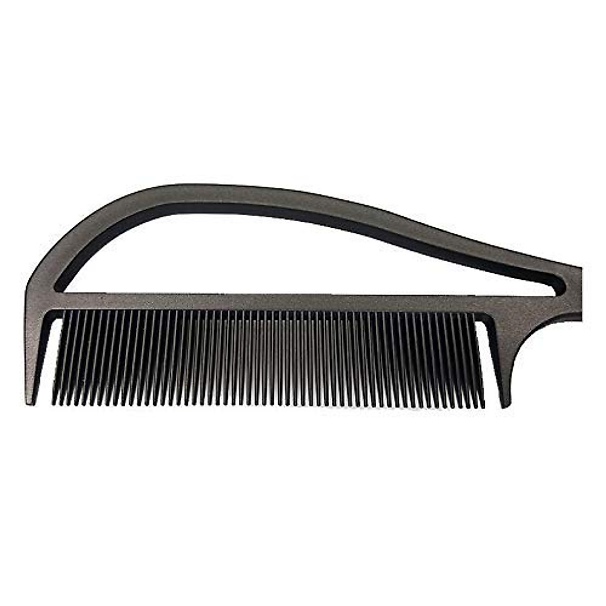 Pink Pewter Authentic "Never Let Go" Carbon Fibre Professional Styling Comb, Balayage and Highlighting Long Tail Metal Pick Teaser Comb (#2)