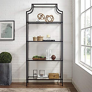 Pemberly Row 4 Shelf Glass Etagere Bookcase in Oil Rubbed Bronze