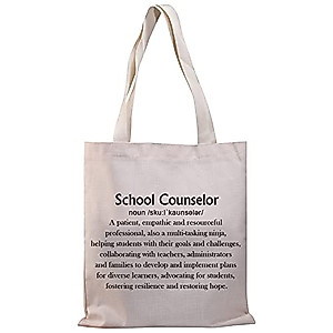 BDPWSS School Counselor Tote Bag Counselor Appreciation Gift School Guidance Counselor Motivational Definition Travel Pouch (School counselor definition TG)