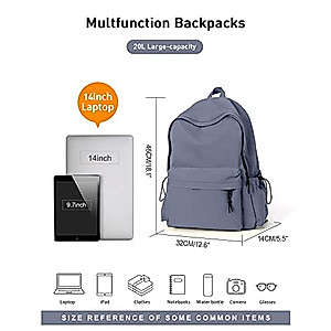 Dark blue Backpack for Women Men, Waterproof High School Bookbag,Lightweight Casual Travel Daypack,Classic Basic College Backpack,Middle School Bag for Teen Girls Boys