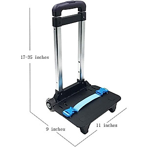 Backpack Hand Truck KAMOD Wheeled Cart Trolley Hand Aluminium Alloy Folding Trolley Cart for Schoolbag