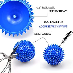Ousiya Dog Balls 4.5” Squeaky Dog Toys Spikey Dog Ball for Aggressive Chewers Heavy Duty Teething Large Medium Durable Dogs Balls (4 Pack)
