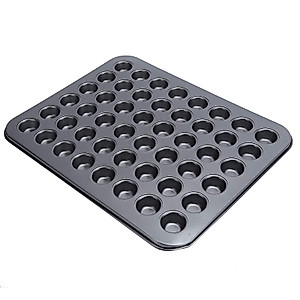 OUKENS Baking Tray, 48‑Cup Mini Round Cupcake Pan Tray, Non-Stick Mini Muffin and Cupcake Pan, Baking Mould Bakeware