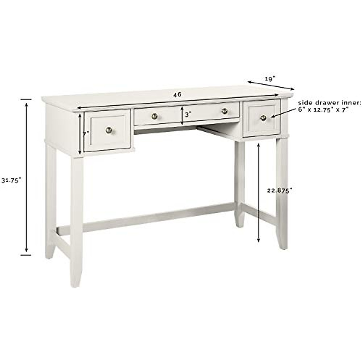 Crosley Furniture Vista Desk, White