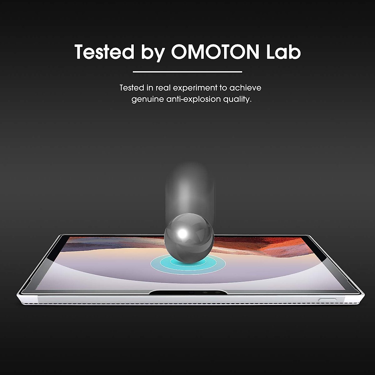 OMOTON [3-Pack Screen Protector for Surface Pro 7 Plus 7 6 5 4 [12.3 Inch] - Tempered Glass/Guide Frame/Scratch Resistant (NOT for Surface Pro 8)