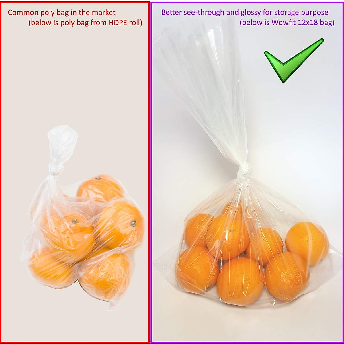 Wowfit 10 Count 30x40 Inches 1.6 Mil Clear Plastic Flat Poly Bags Great for Dough Proving, Storing Posters, Paintings, Drawings, Banners, Trays of Baguettes, Wreaths, Blueprints, Pillows, and More